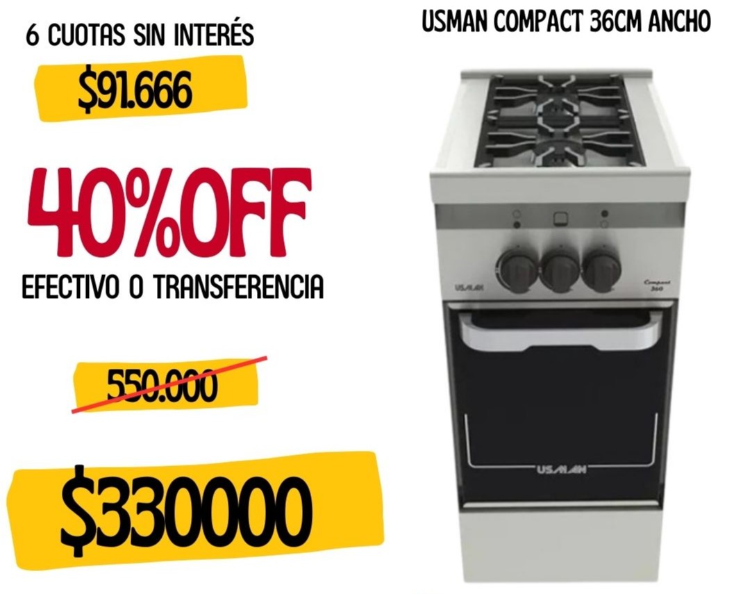Productos - Del Plata Depot - Cocina usman compact 360 2h pv ra